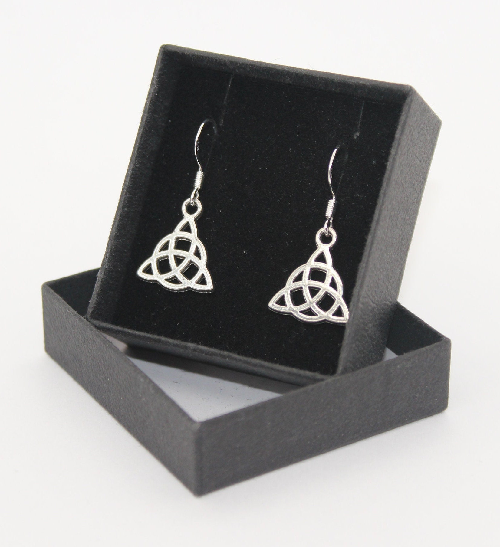 Mini Celtic Trinity Knot - Sterling Silver Fish Hooks With Tibetan ...