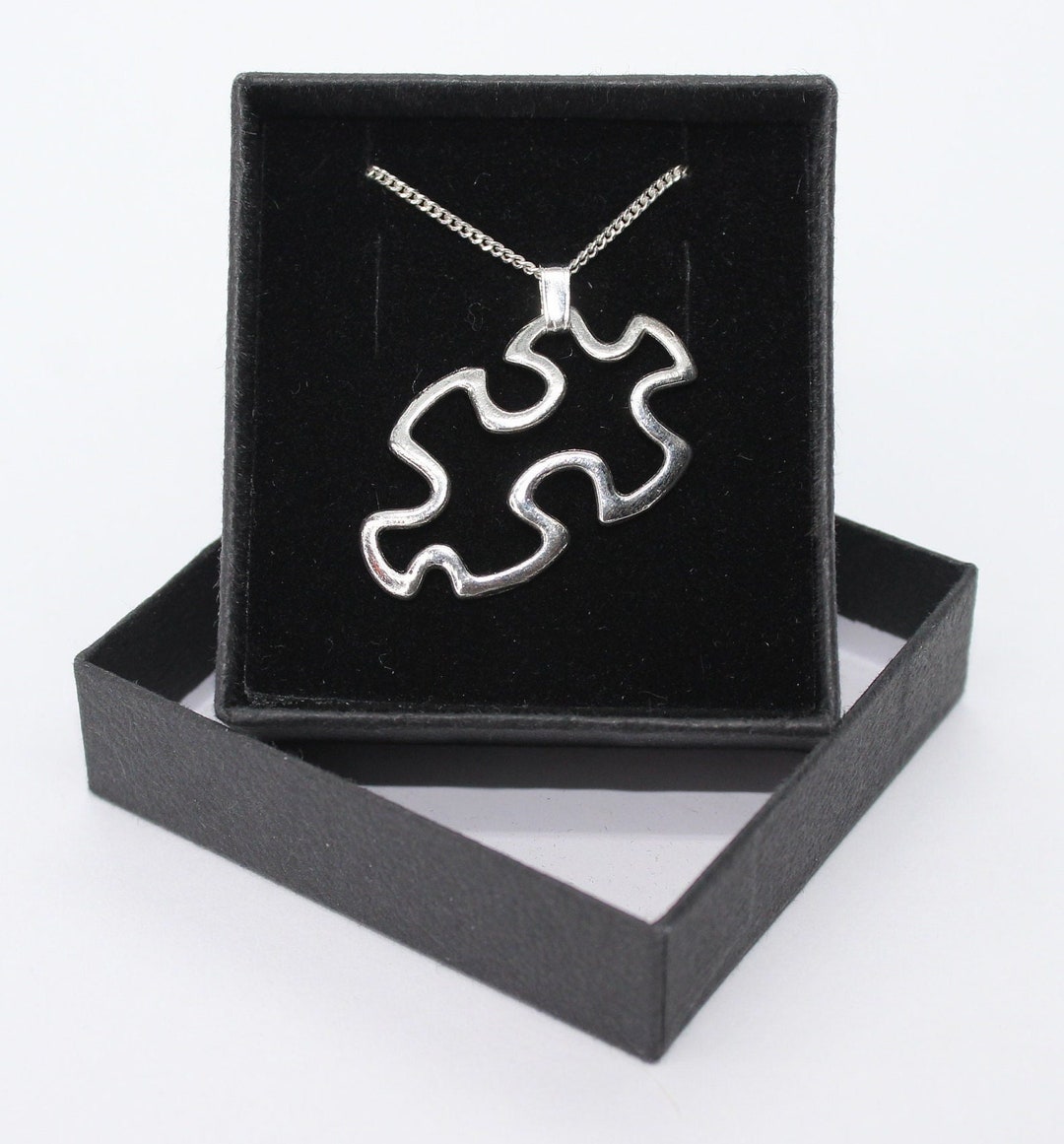Jigsaw Puzzle - Sterling Silver Curb Chain Necklace With Tibetan Silver ...