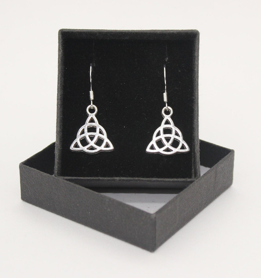 Mini Celtic Trinity Knot - Sterling Silver Fish Hooks With Tibetan ...