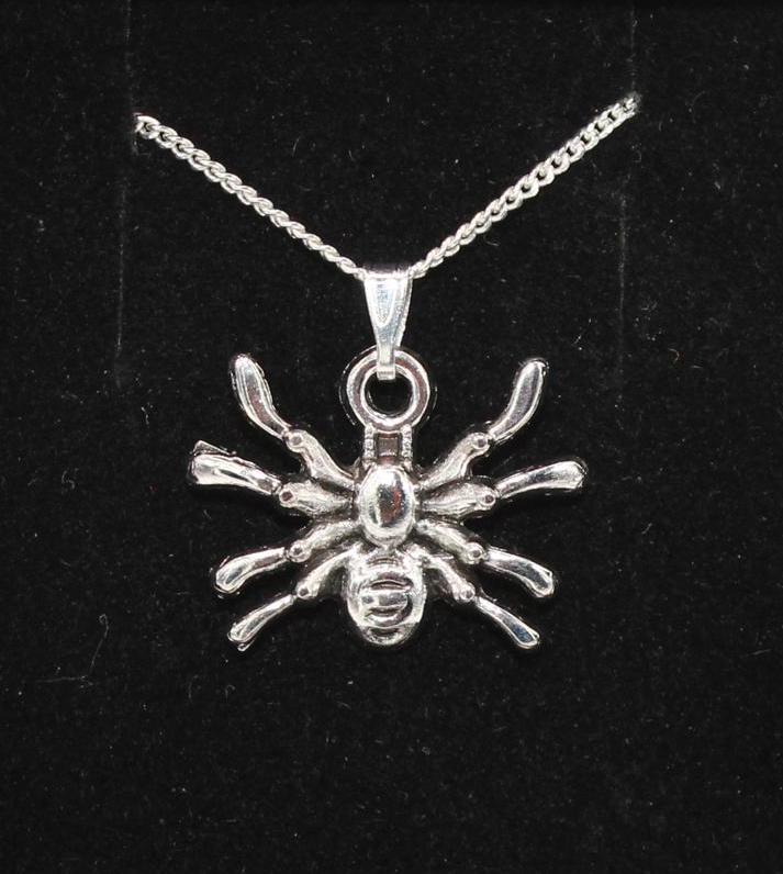 Tarantula / Spider Creepy Halloween - Sterling Silver Curb Chain ...