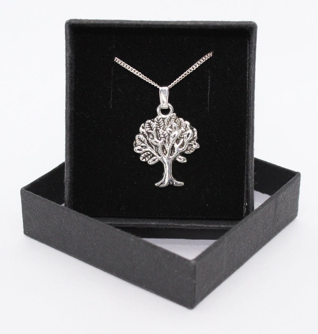 Tree of Life Necklace - Sterling Silver Curb Chain With Tibetan Silver ...