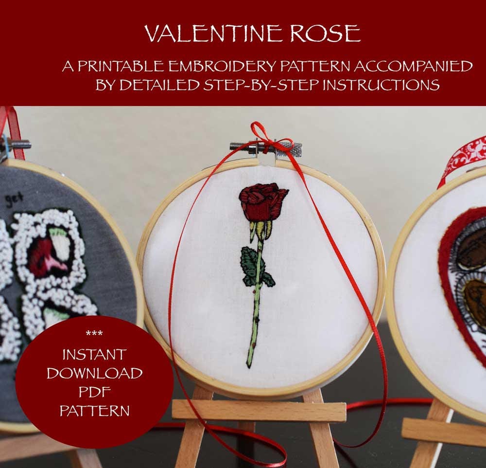 Rose Embroidery Pattern | Instant Digital Download | Instant Download ...