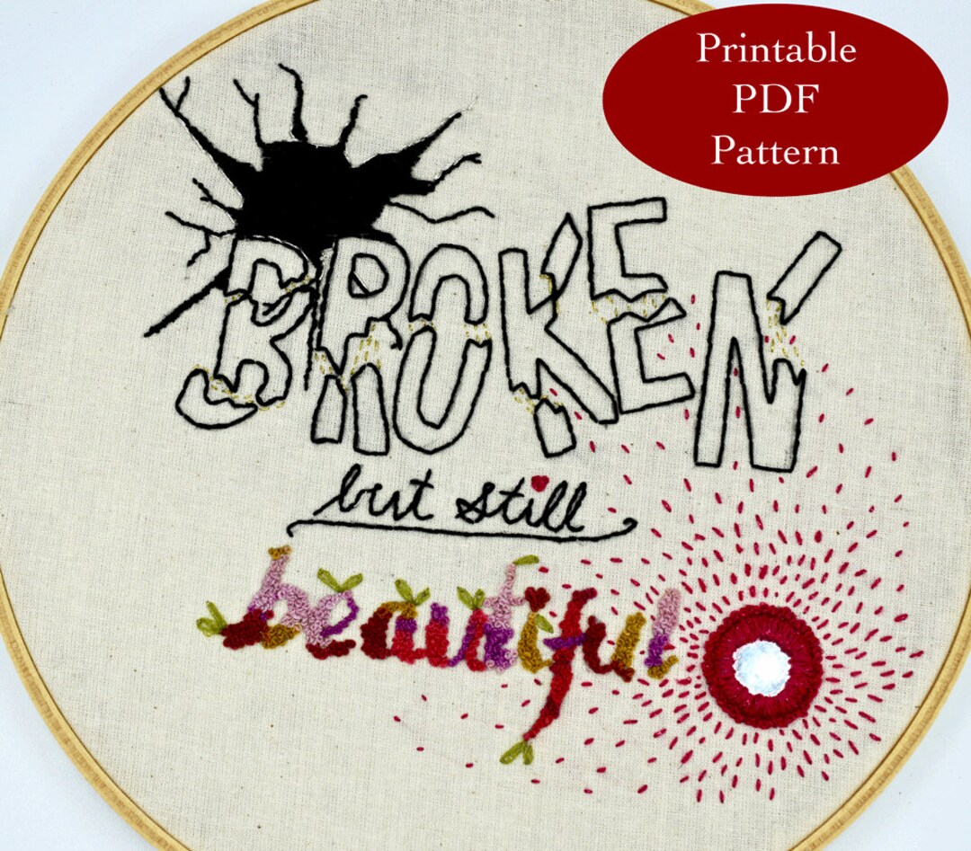 Broken/ Printable Embroidery Pattern | Instant Download | Instant ...