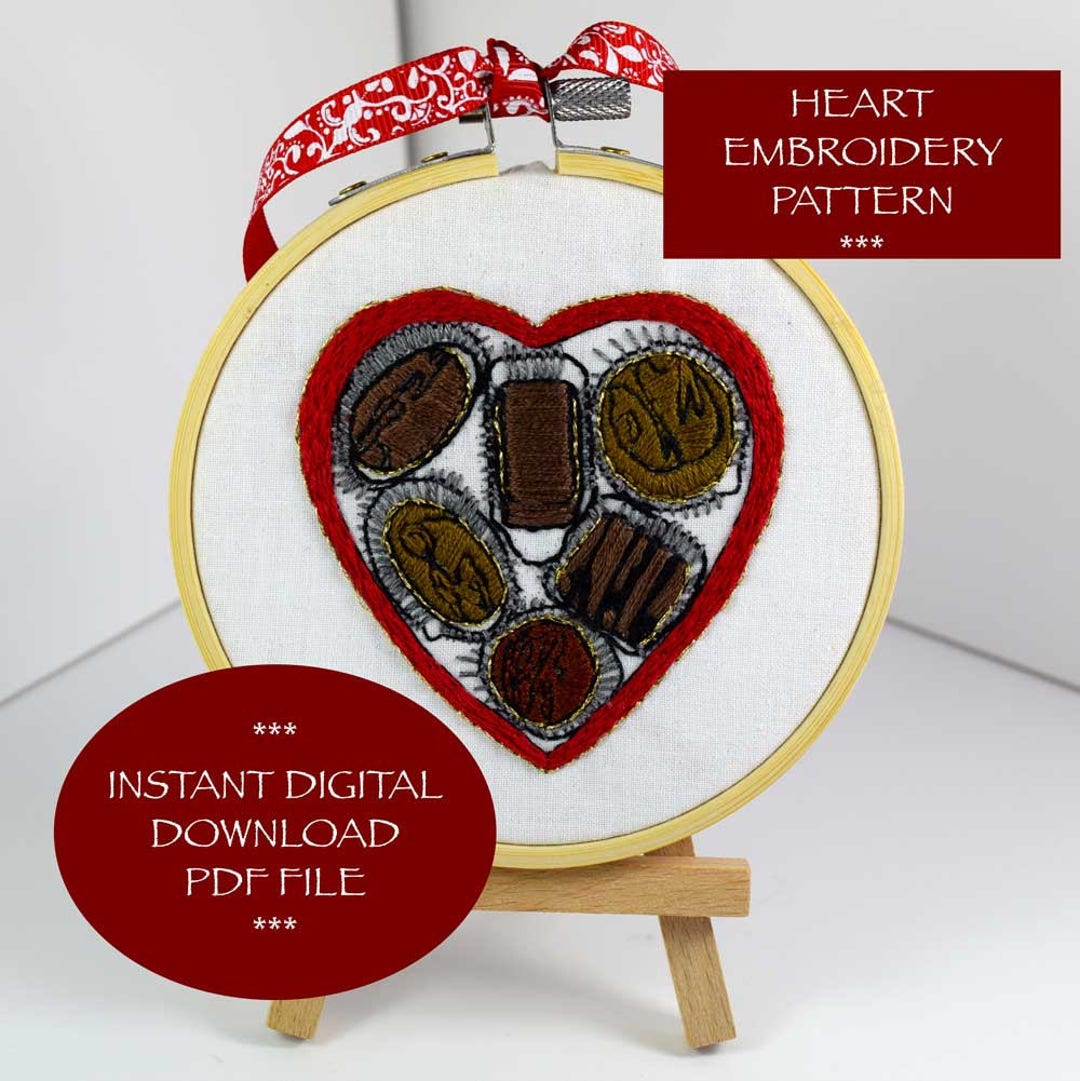 Candy Heart Embroidery Pattern | Instant Digital Download | Instant ...
