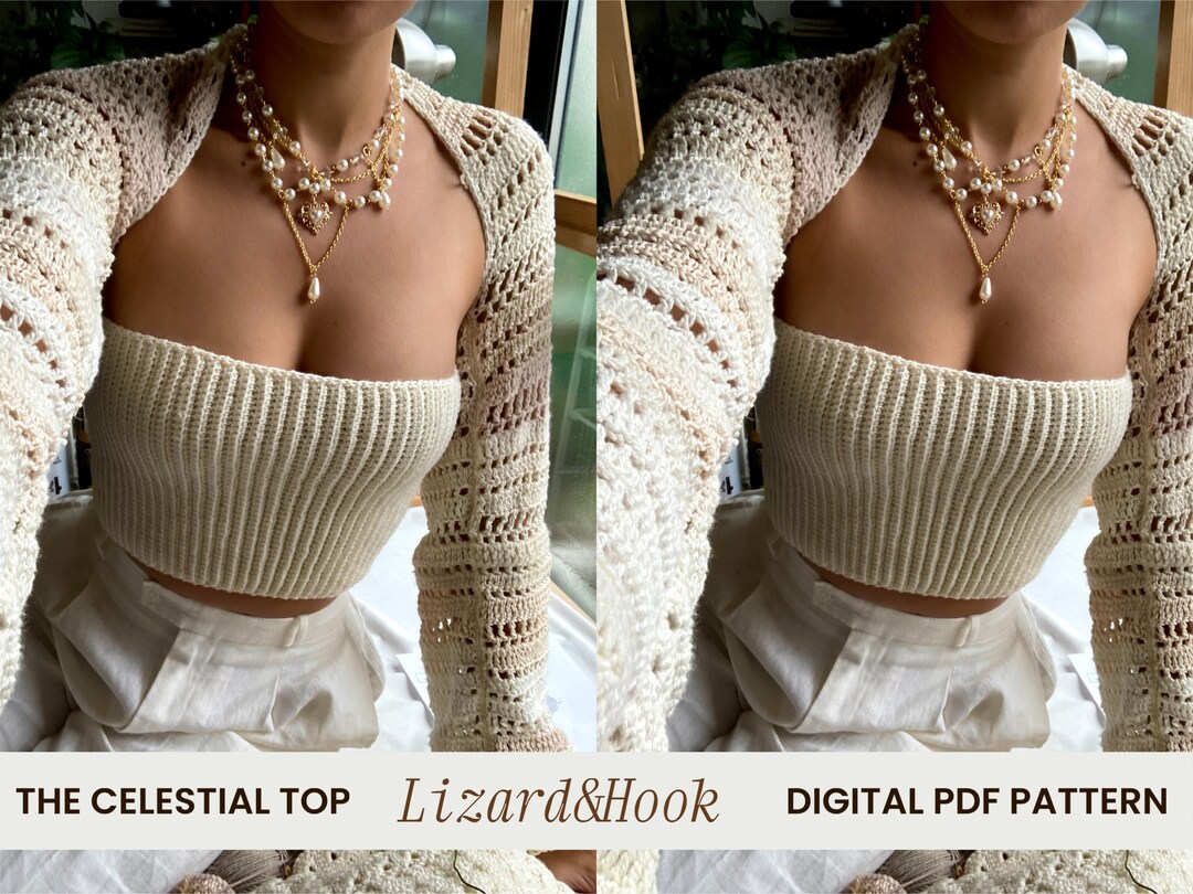 The Celestial Top and Sleeves PATTERN Crochet Sleeves and Top Pattern PDF Lizard&hook - Etsy