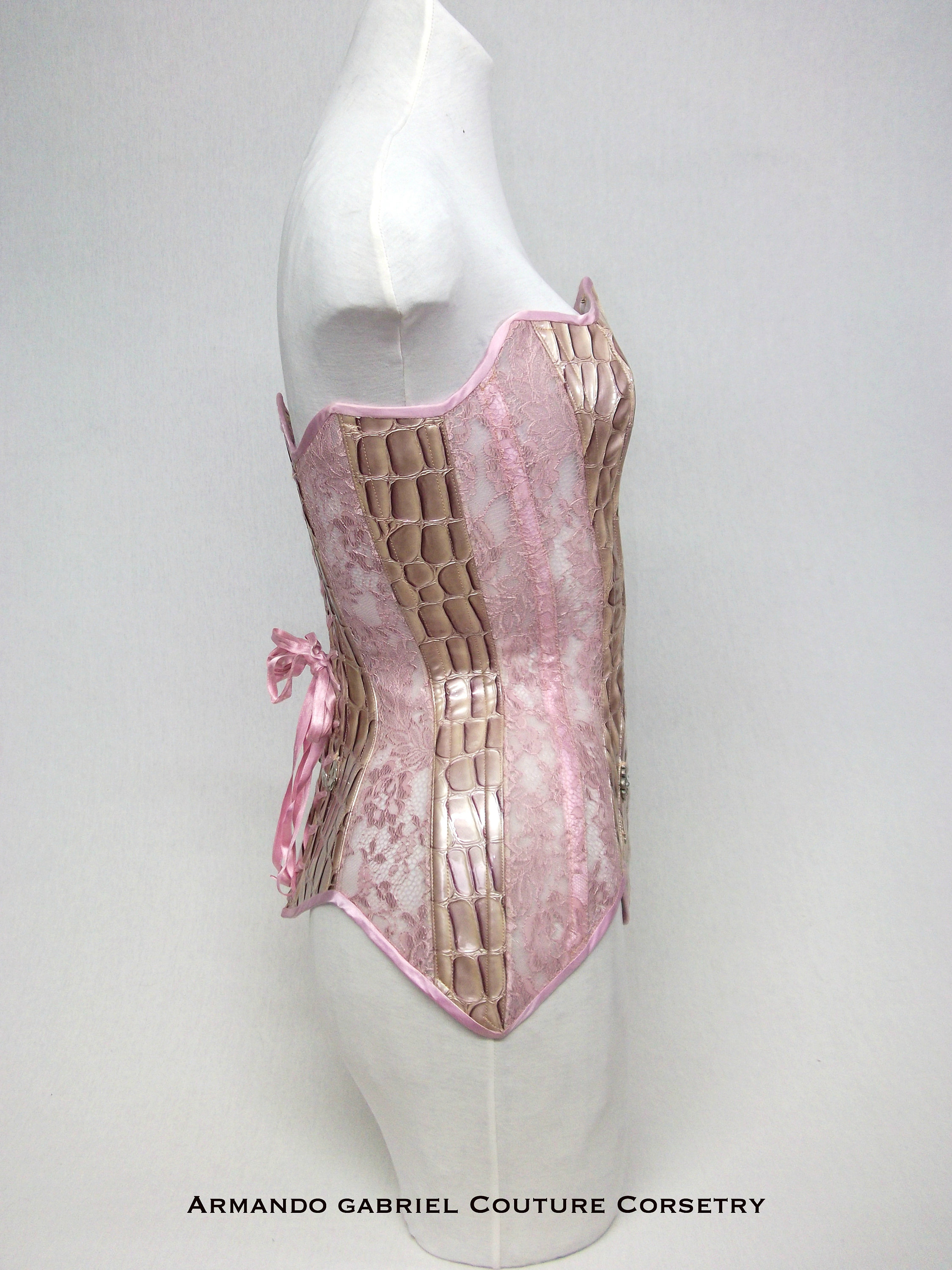 Corset: Metamorph Maleficent-fairytale Corset-frosty Pink Lace Corset ...
