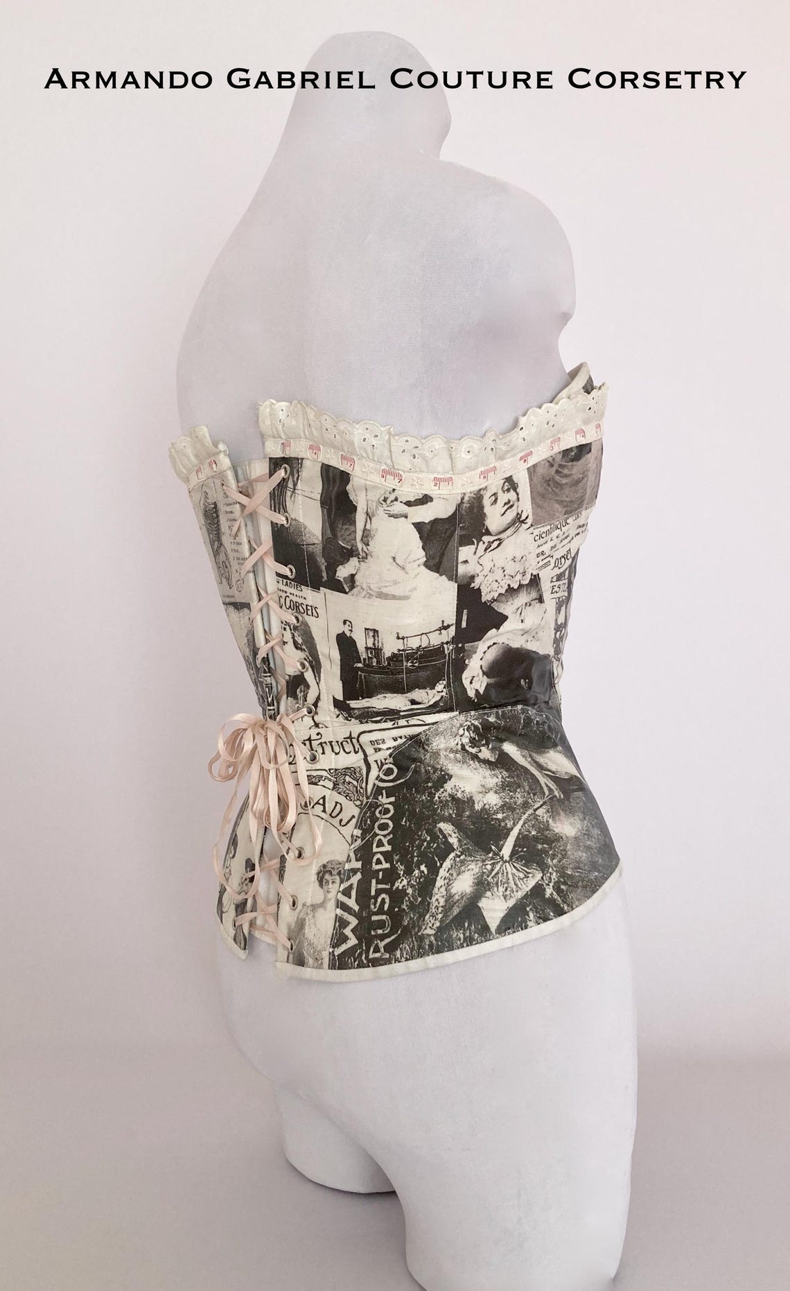 Vintage Belle Epoque Corset, 1900 Costume Corset, Print Corset, Concept ...