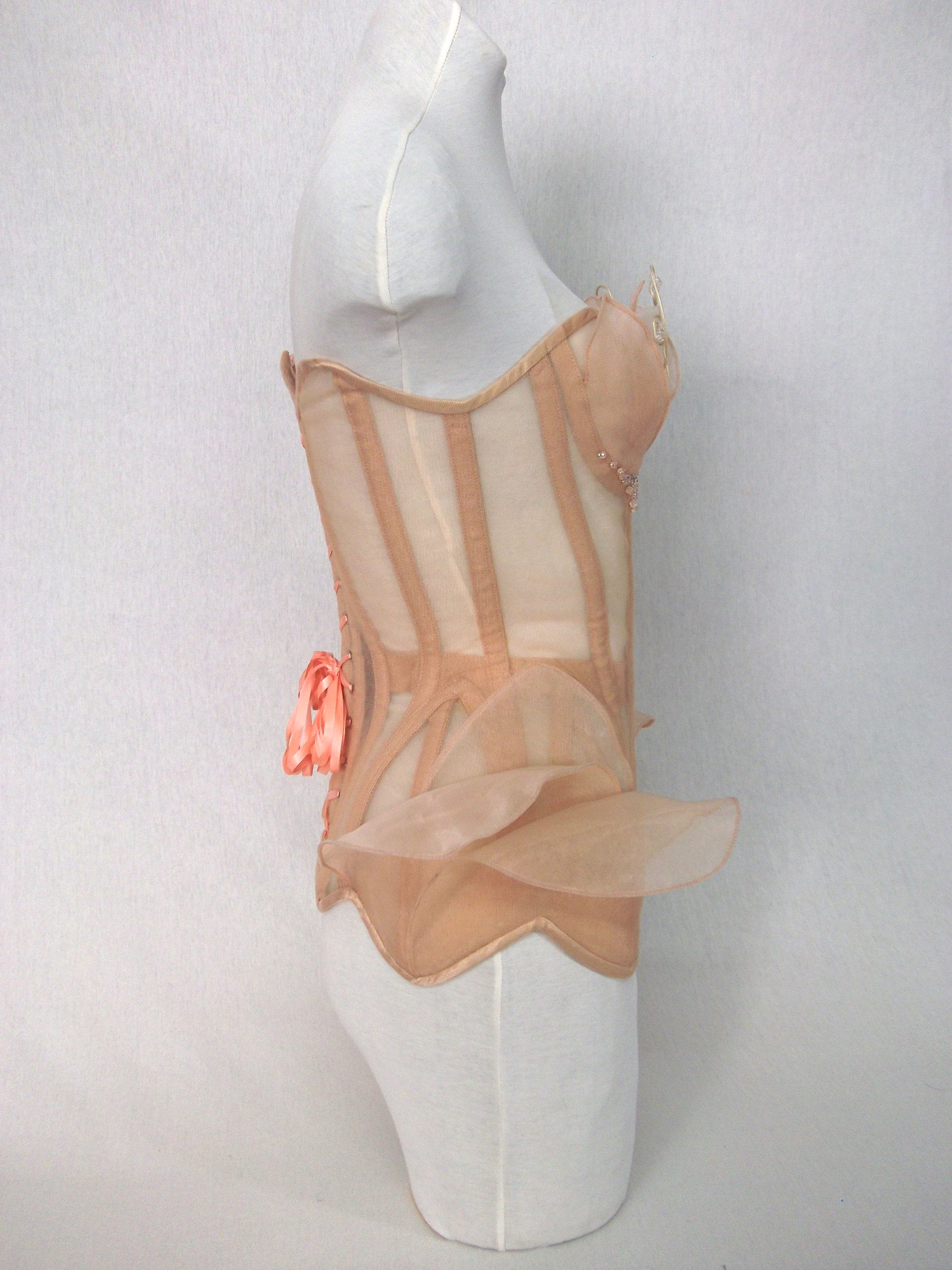Corset:lotus-nude Net Corset-flower Corset-fantasy Ball Corset-bridal ...