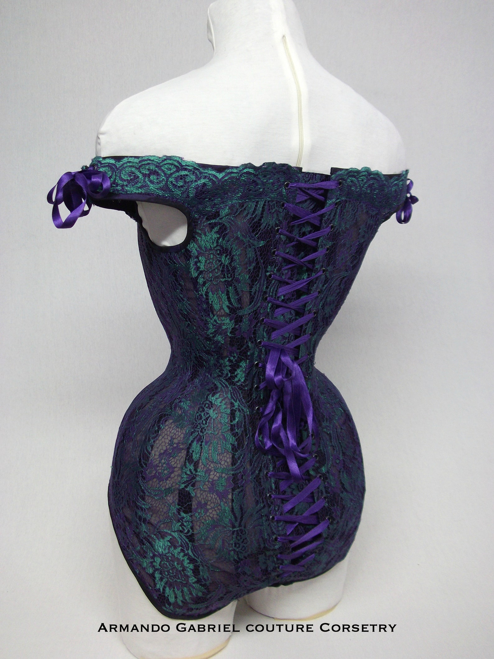 Body Shaper Corset: Lady Maleficent-Violetgreen lace | Etsy