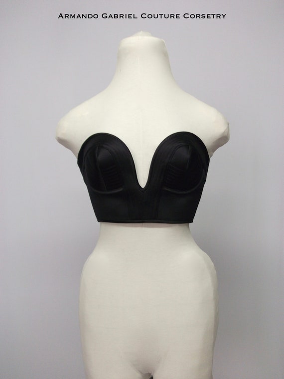 Black Satin Bustier Vintage Style Bra Burlesque Bra 1950 - Etsy