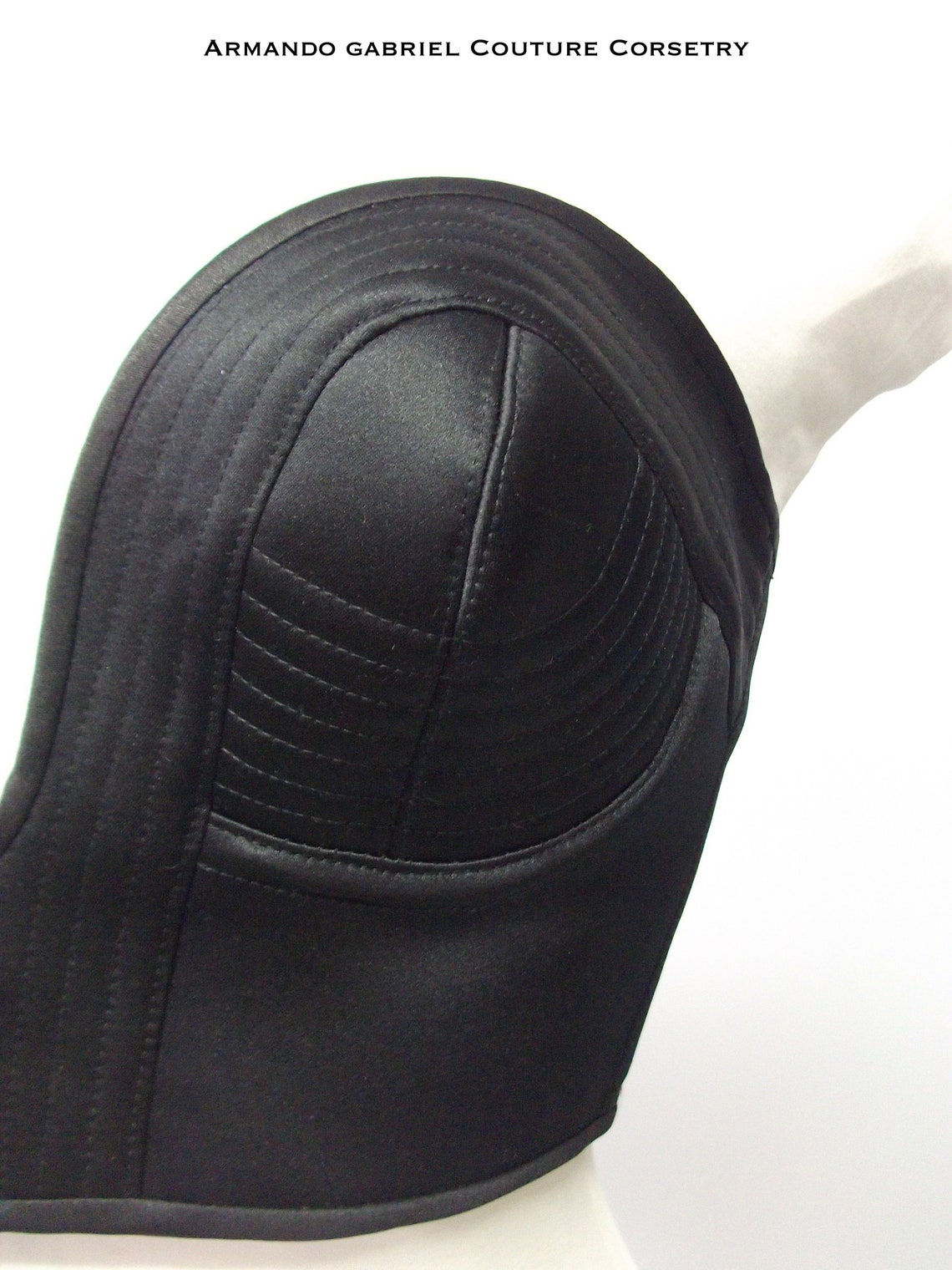 Black Satin Bustier, Vintage Style Bra, Burlesque Bra, 1950 Bra, Bullet ...