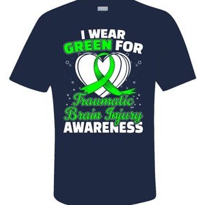 TBI Traumatic Brain Injury Awareness Green Ribbon - Family Support ...