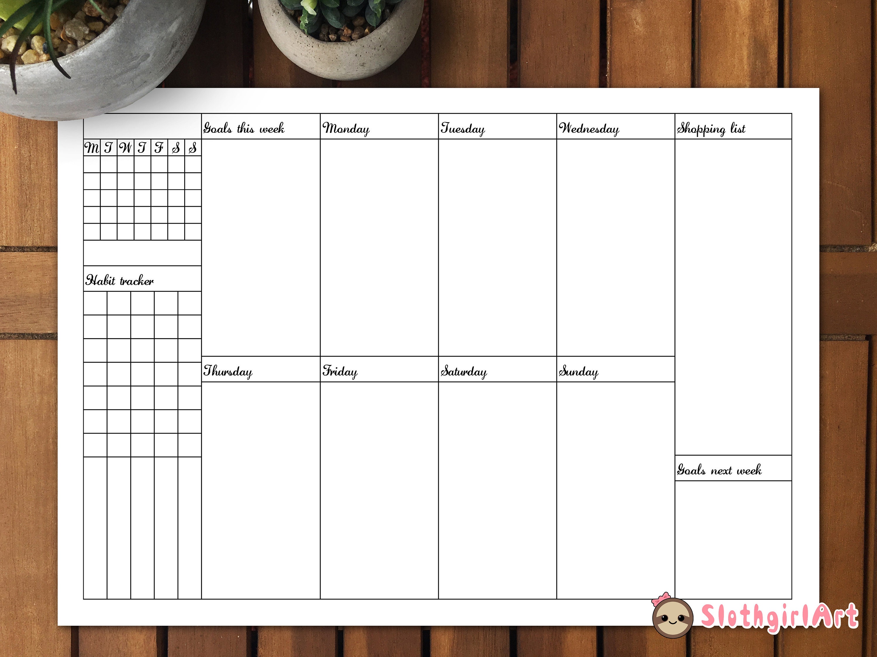 Printable/digital Bujo Weekly Spread 1 Instant Download Planner Page ...