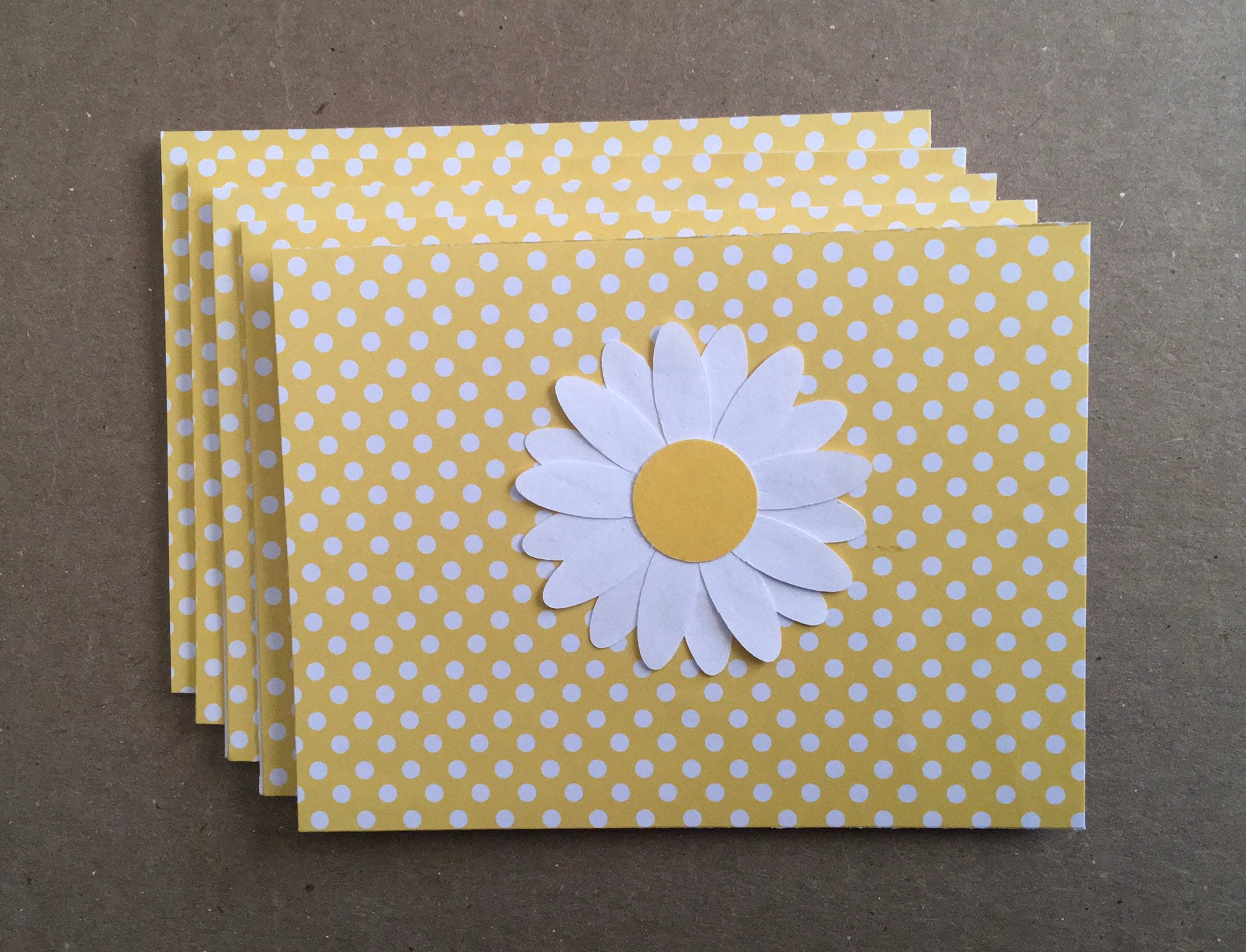Small Blank Daisy Cards 5 Pack - Etsy
