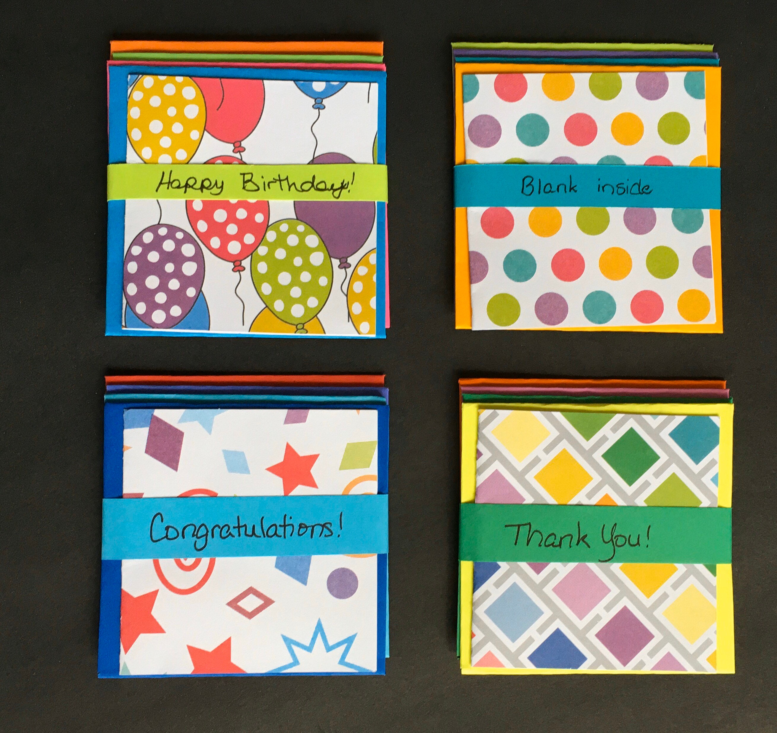 Fun Gift Note Cards Set of 4 With Envelopes - Etsy