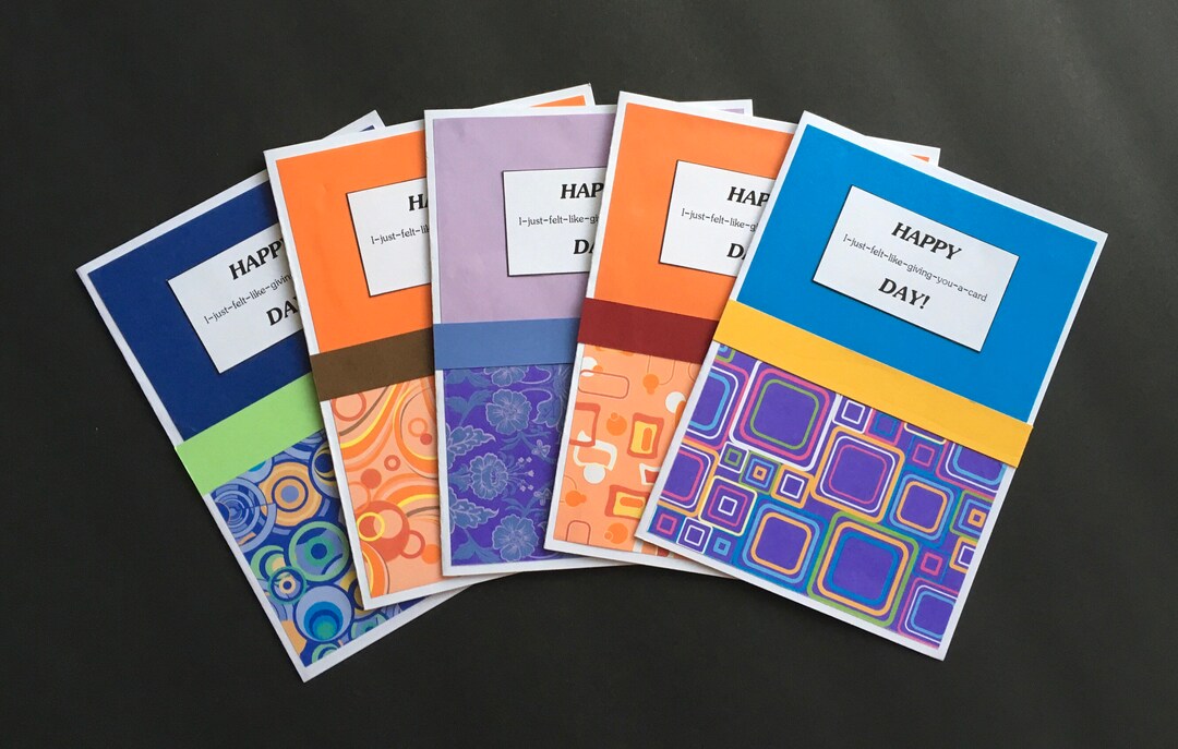 Happy Day Card Set (5 Cards) - Etsy