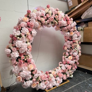Round Moongate Wedding Arch - Pink Hydrangea & Rose - Free Standing - Etsy