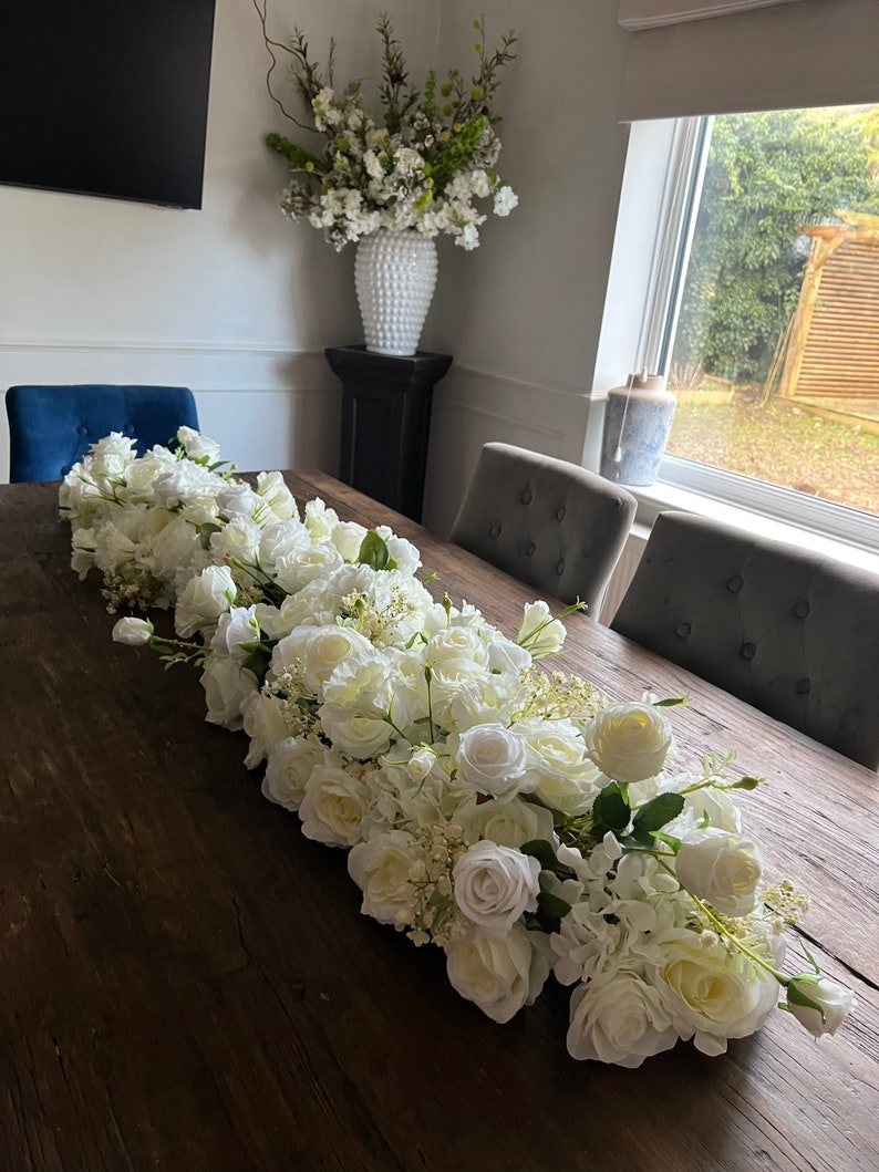 Table Flower Garland Bridal Table Garland White Flower - Etsy