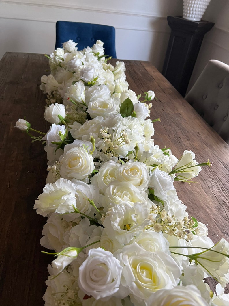 Table Flower Garland Bridal Table Garland White Flower - Etsy