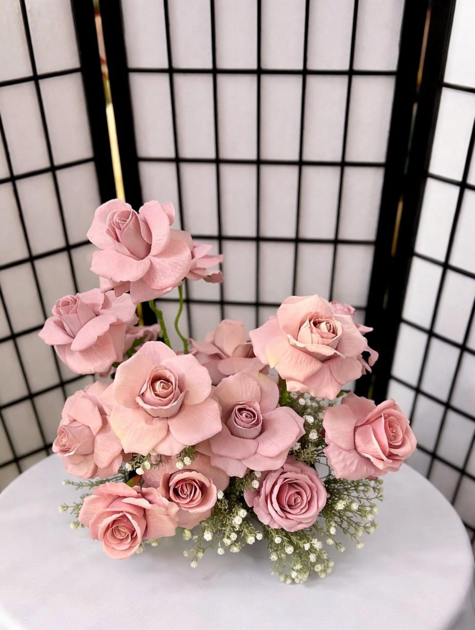 Pink Roses Low Flower Wedding Centrepiece Contemporary Centrepiece ...