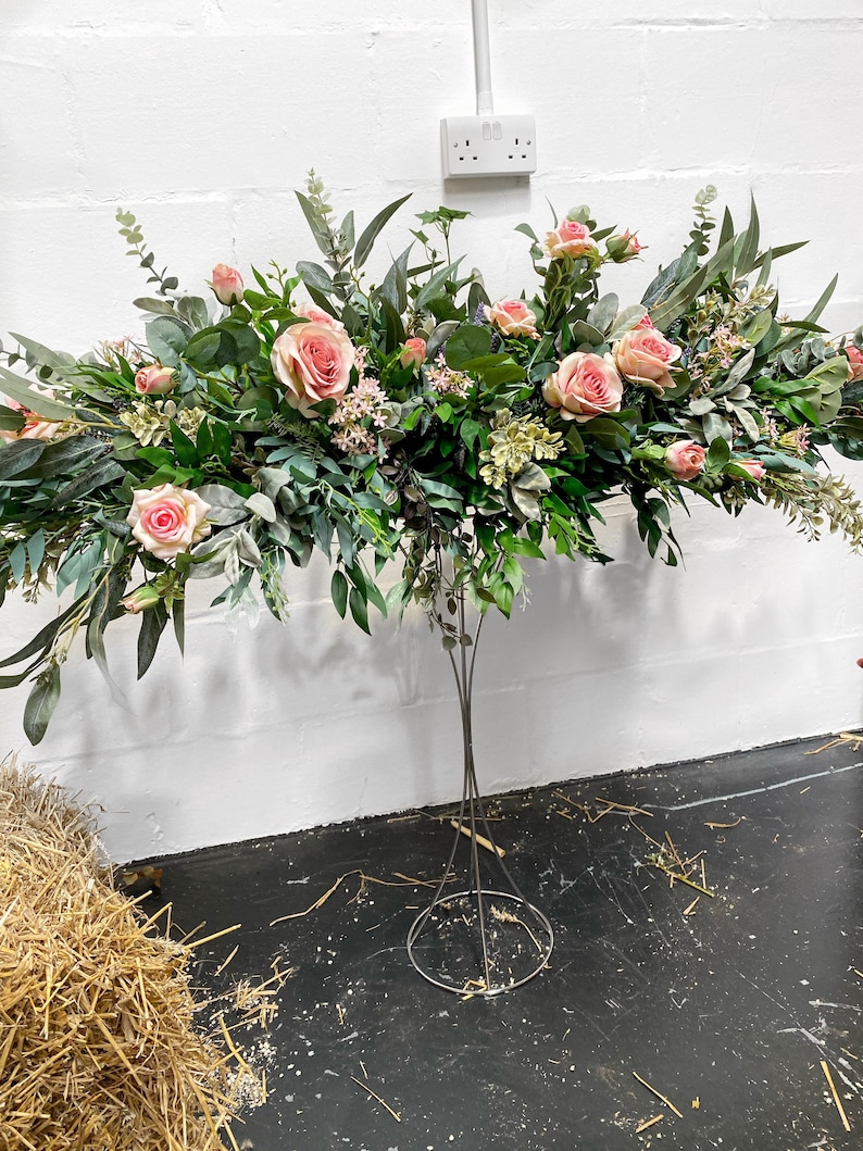 Pink Rose Wedding Head Table Flower Centrepiece Mantlepiece Decoration ...