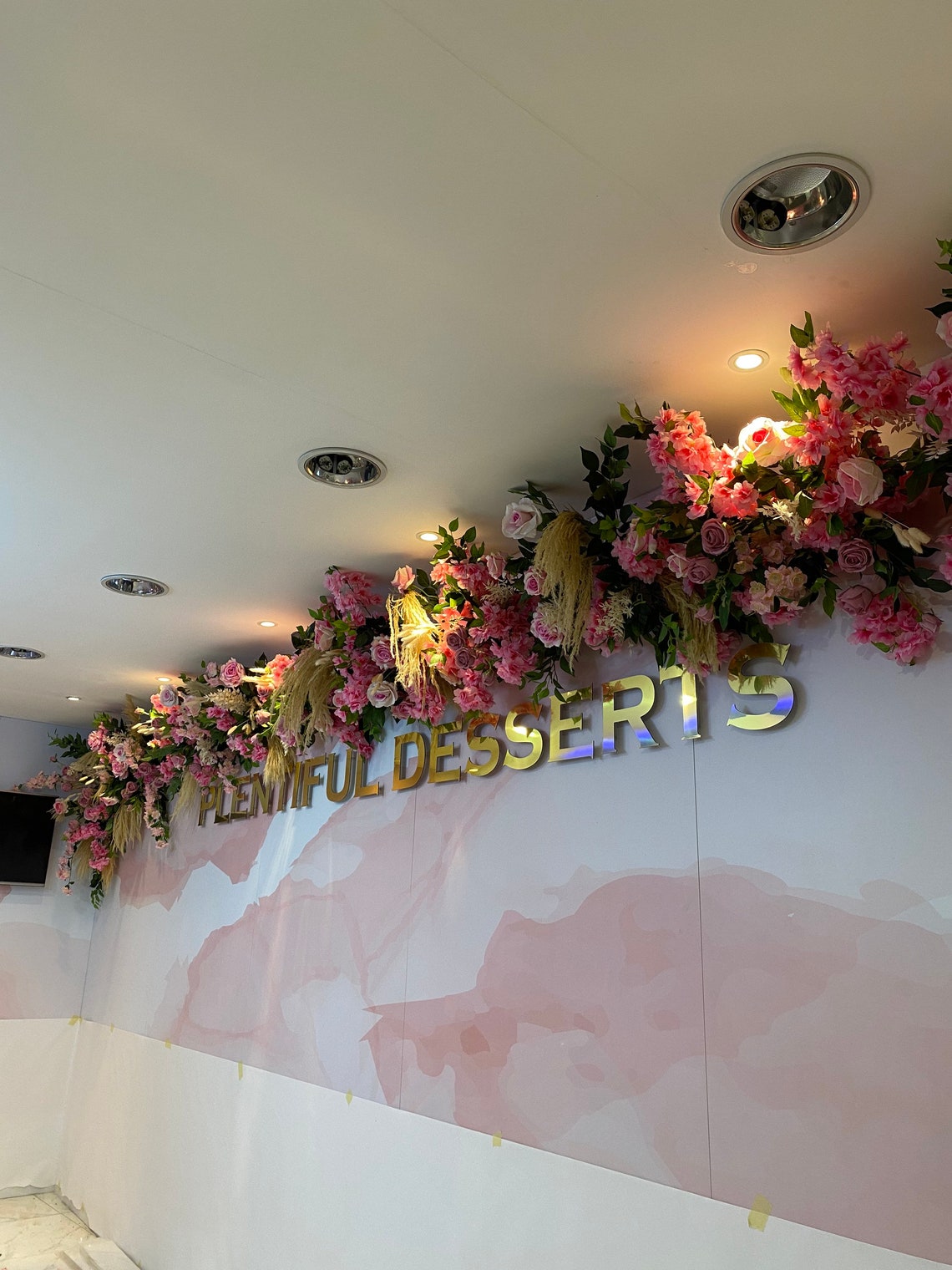 Flower Garland Shop Front Display Pink Flower Decor Silk - Etsy