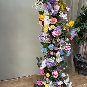 Colourful Wedding Flower Columns, Deconstructed Wedding Flower Arch ...