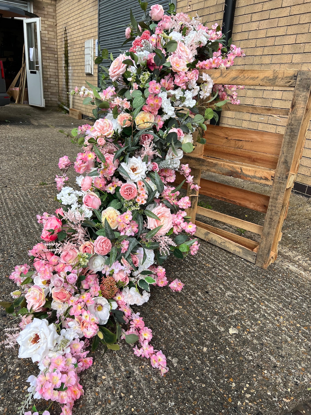 Pink Flower Garland, Summer Flower Garland, Pink Artificial Flower ...