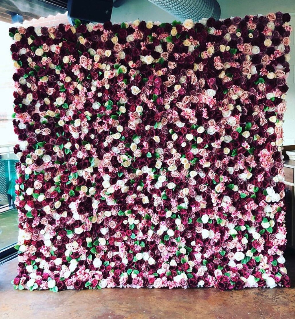 Burgundy Flower Wall Pink Floral Wall Flower Backdrop - Etsy