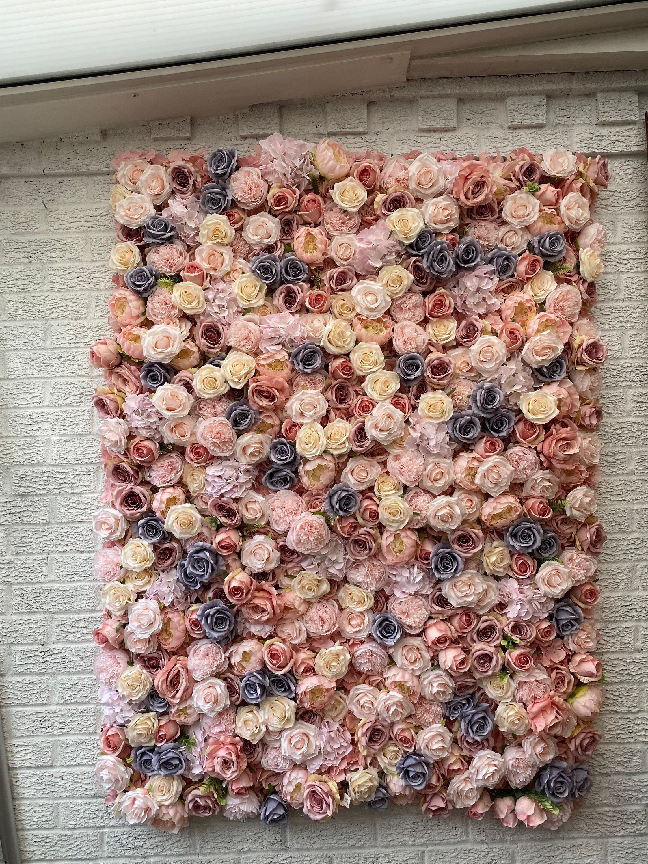 Blush and Grey Flower Wall Floral Wall Wedding Flower Wall - Etsy