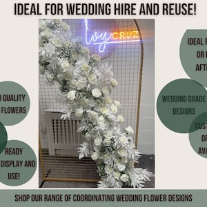 LUXE White Roses Flower Garland Wedding Backdrop Decor - Etsy