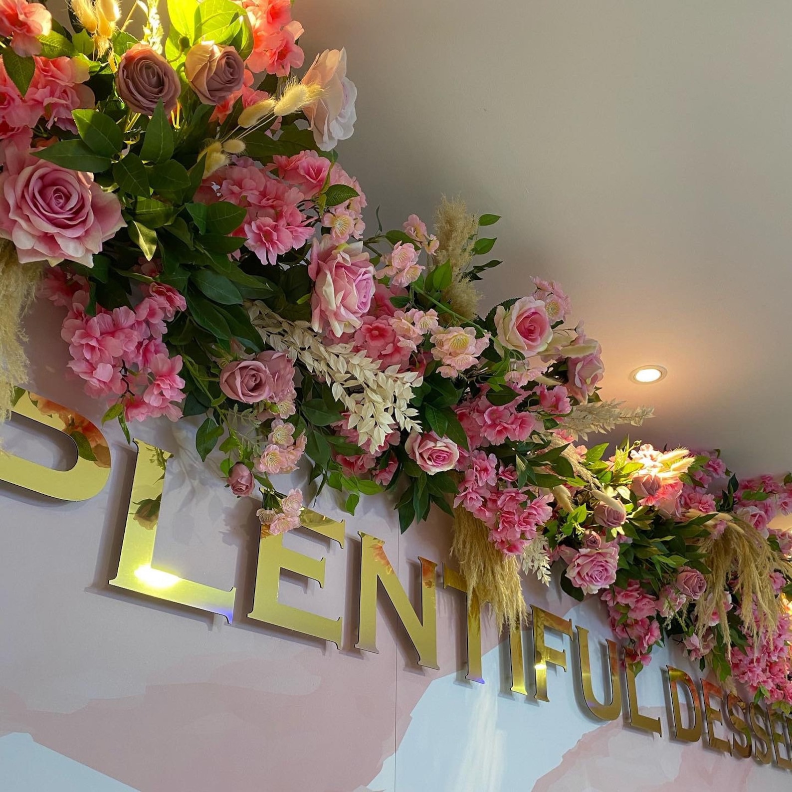 Flower Garland Shop Front Display Pink Flower Decor Silk - Etsy