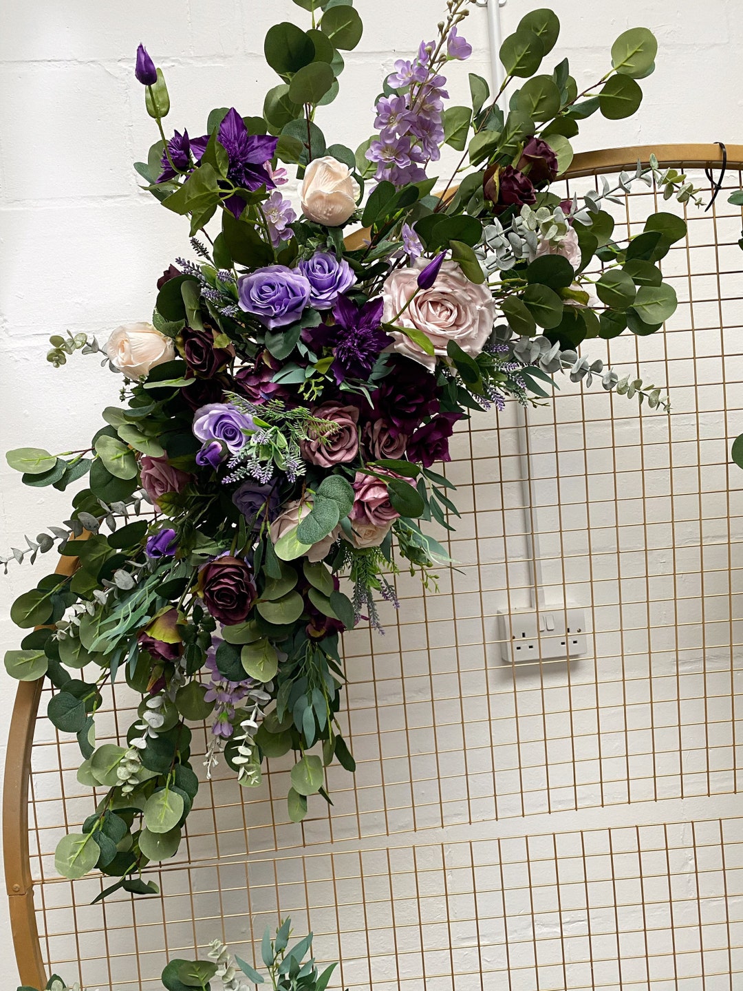 Purple Flower Swag, Purple Flower Arch Arrangement, Fall Flower ...