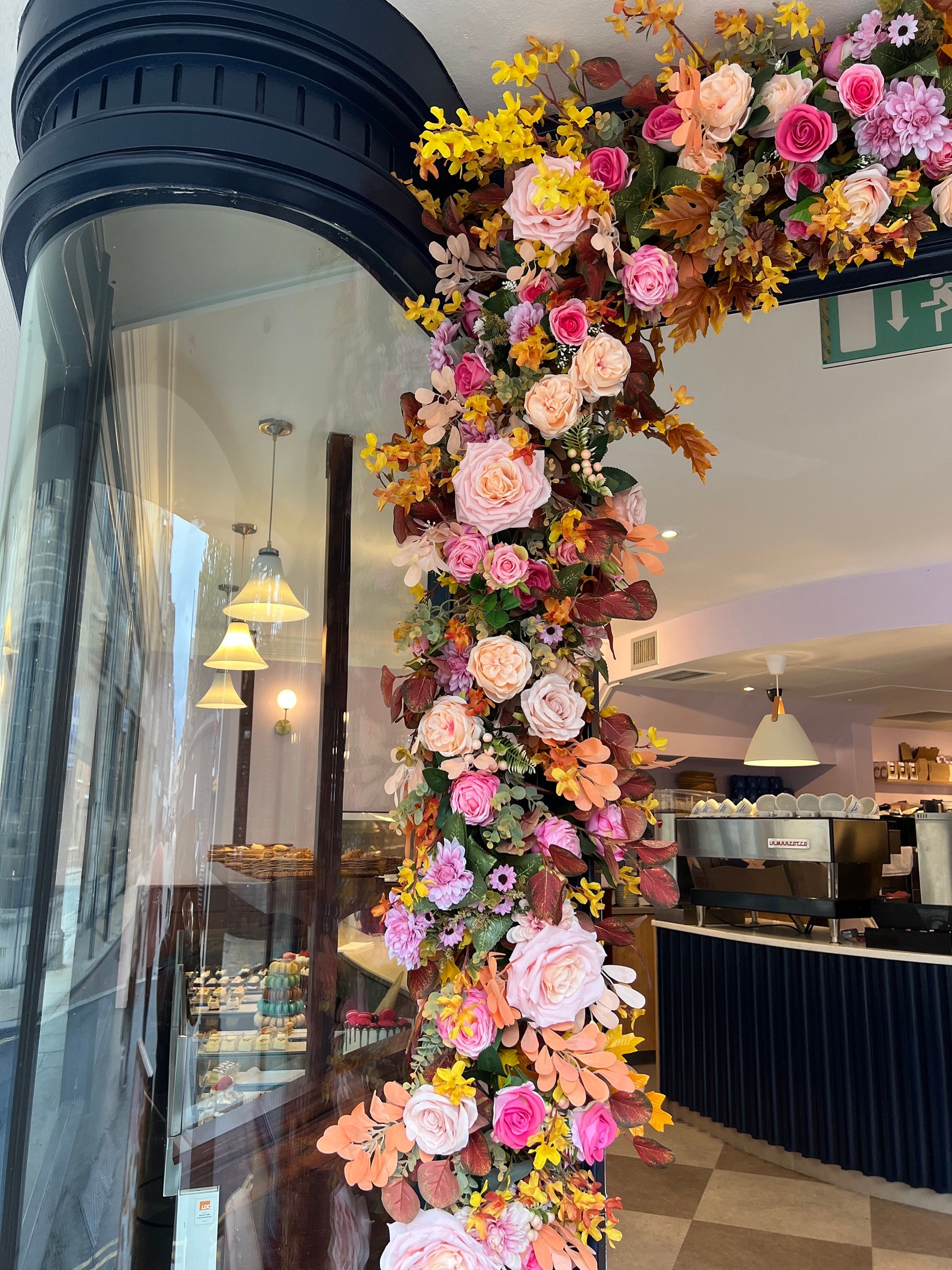 Pink Fall Flower Garland, Autumn Flower Garland, Pink and Orange Flower ...