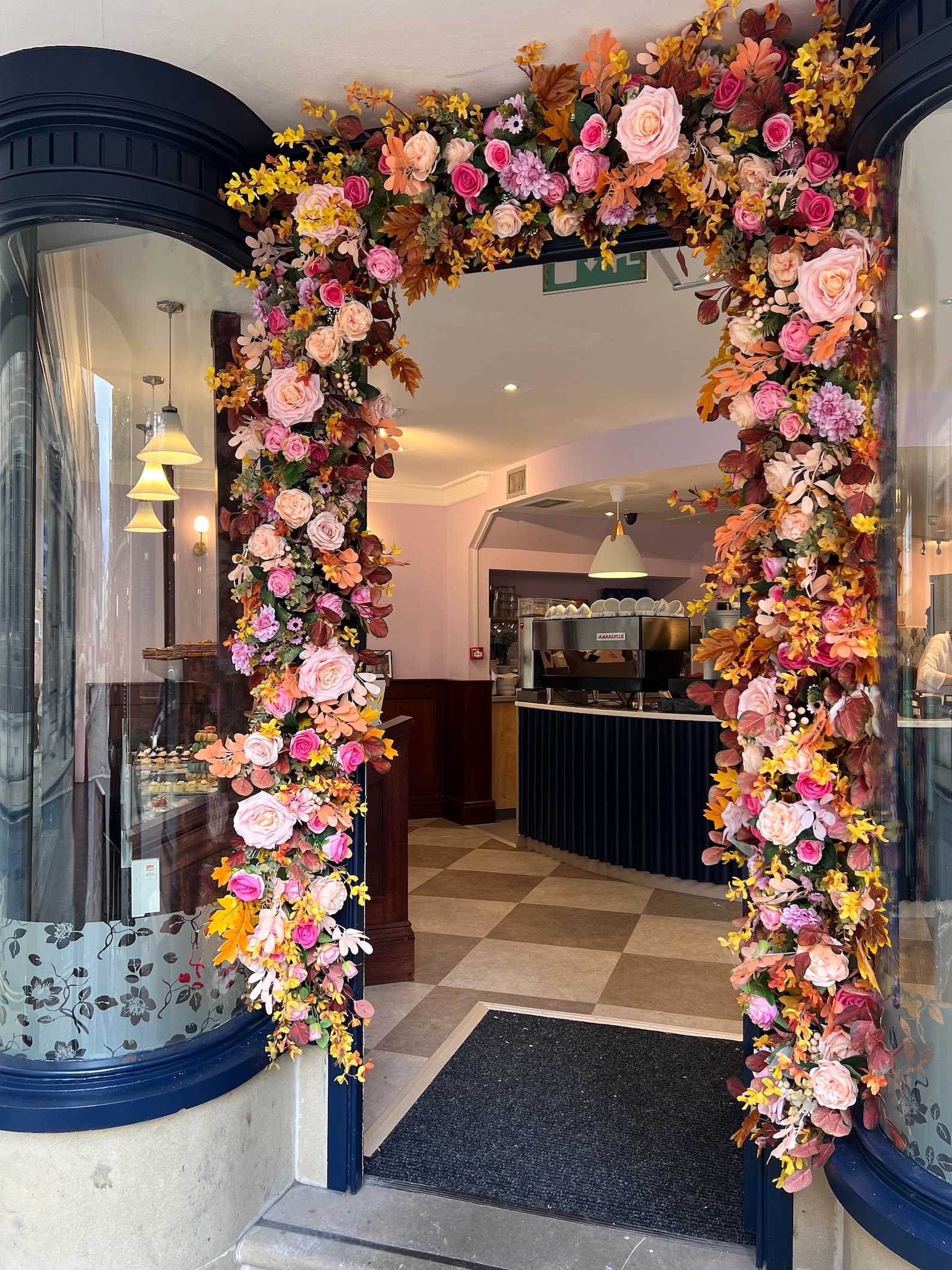 Pink Fall Flower Garland, Autumn Flower Garland, Pink and Orange Flower ...