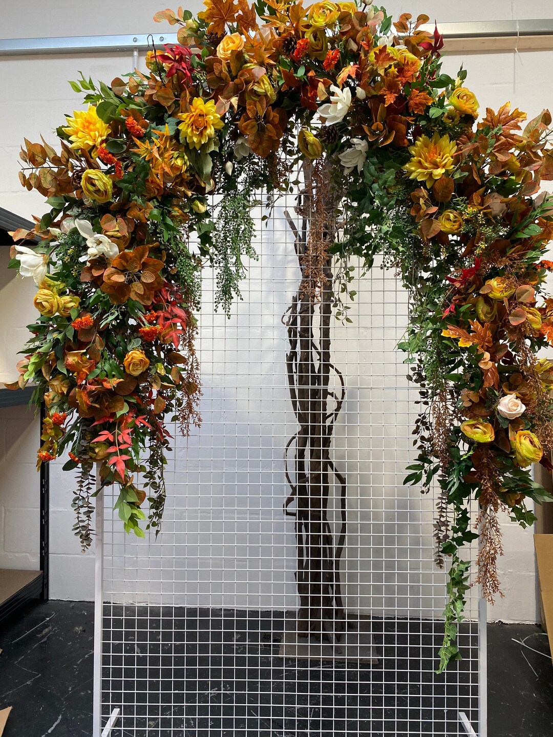 Fall Flower Garland - Burnt Orange and Yellow Flower Garland - Etsy