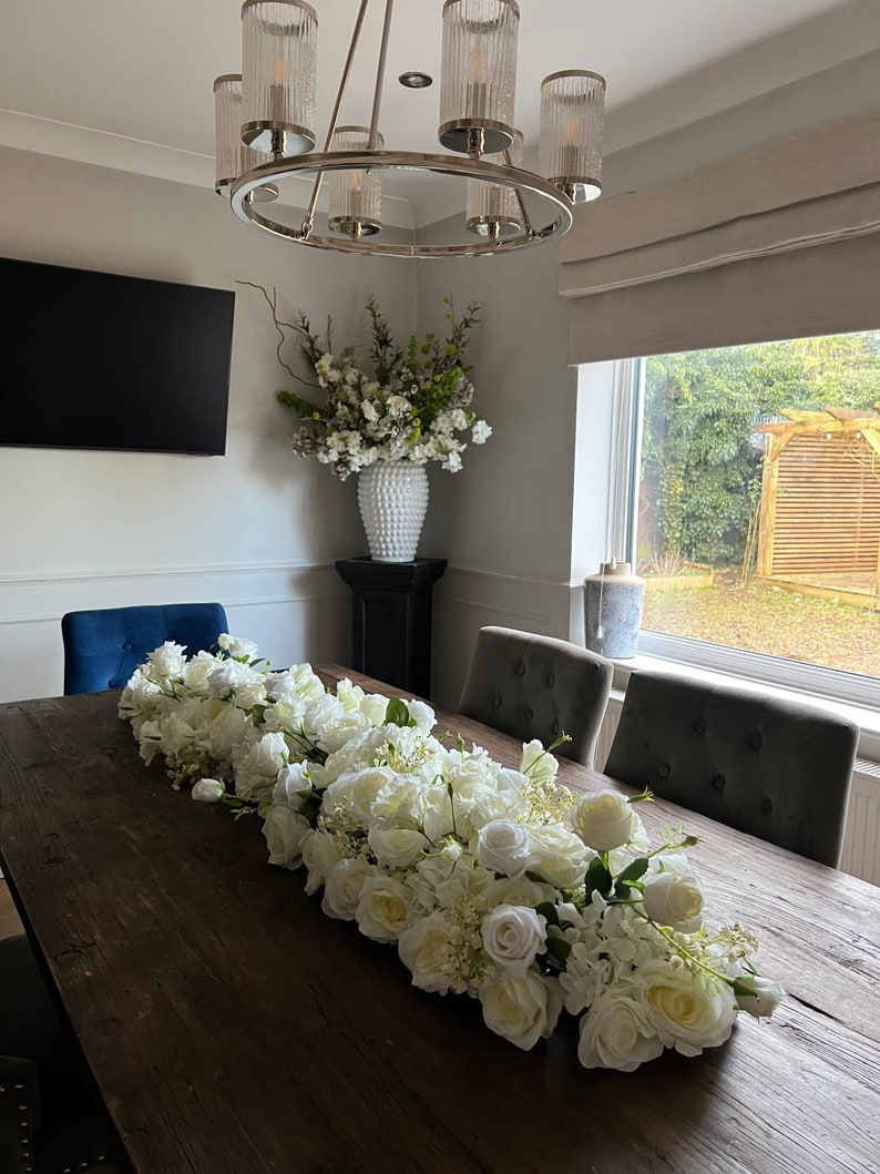 Table Flower Garland Bridal Table Garland White Flower - Etsy