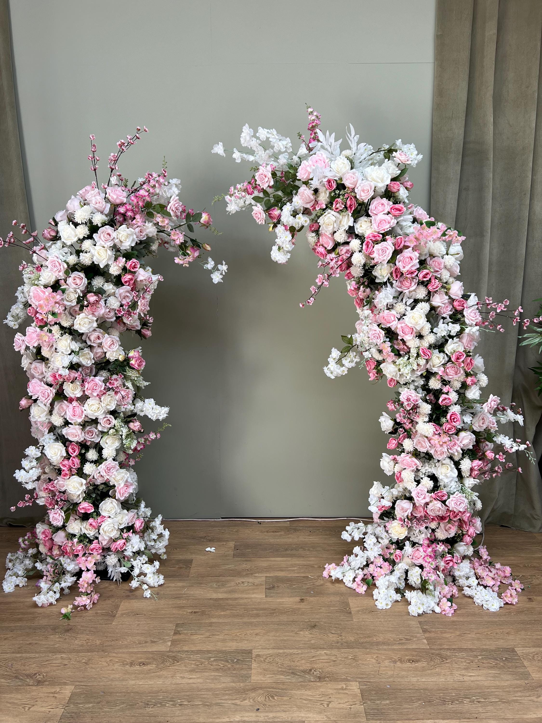 Blush Pink Wedding Flower Columns: Artificial Rose & Peony Arch - Etsy