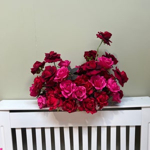 Pink and Red Roses Low Flower Wedding Centrepiece Contemporary ...