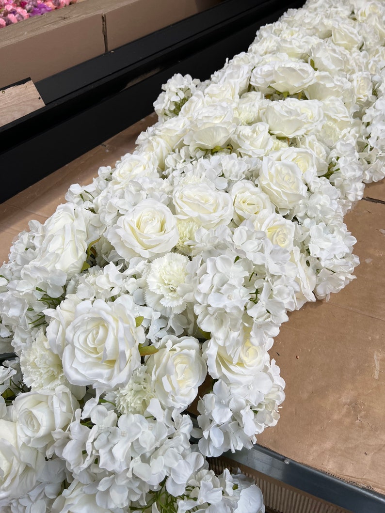 Glam Flower Runner Table Flower Runner Silk Flower Runner - Etsy