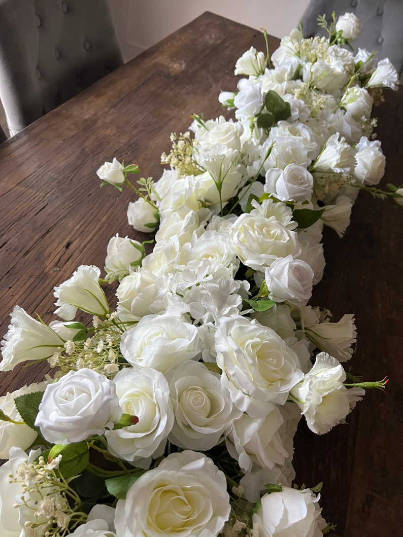 Table Flower Garland Bridal Table Garland White Flower - Etsy