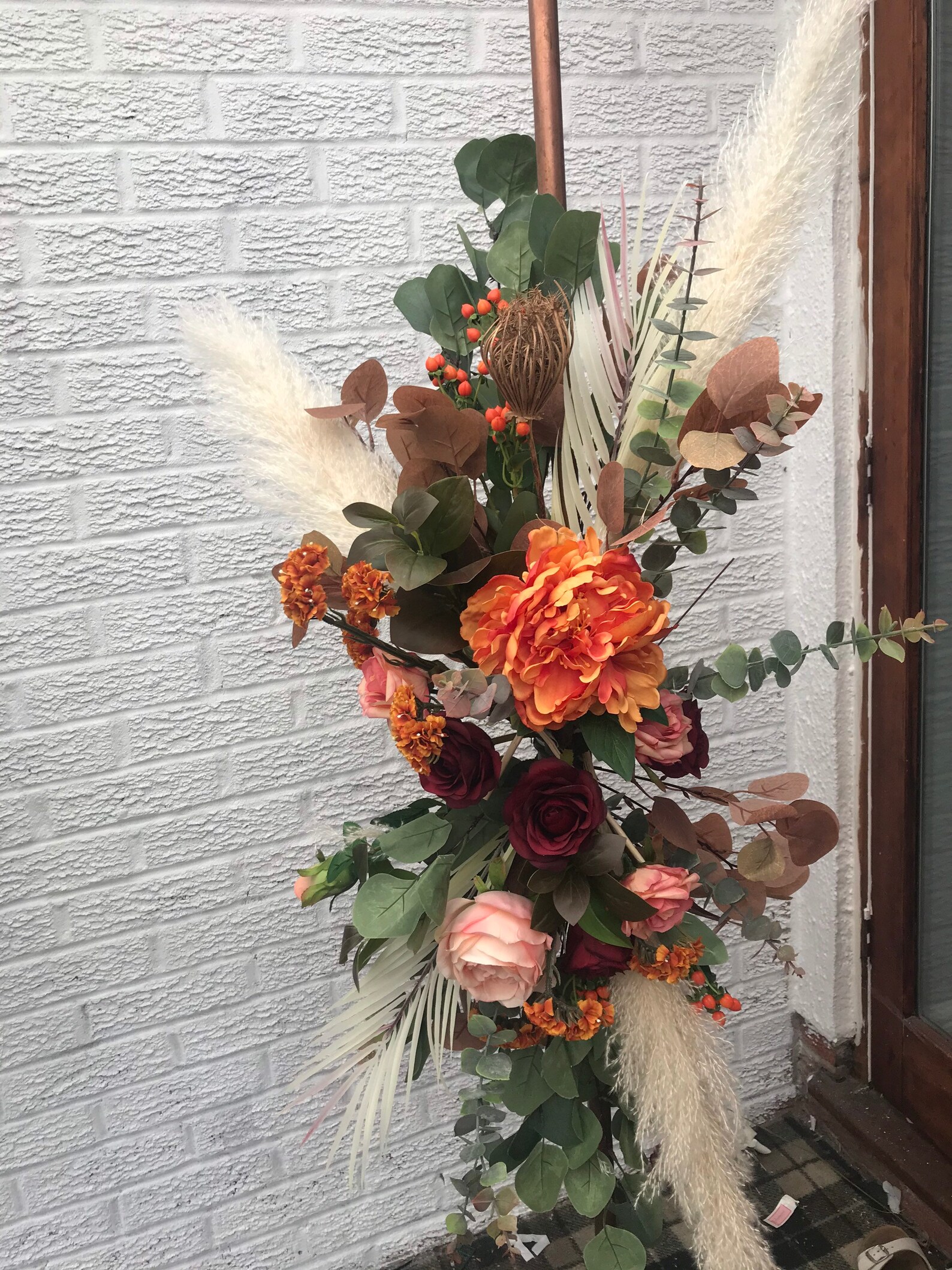 Fall Flower Arch Boho Flower Swag Fall Flower Swag Pampas | Etsy