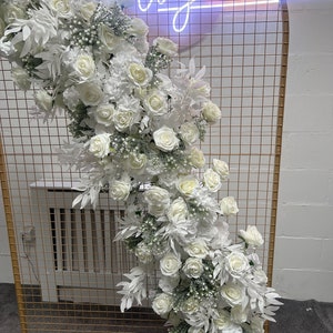 LUXE White Roses Flower Garland Wedding Backdrop Decor - Etsy