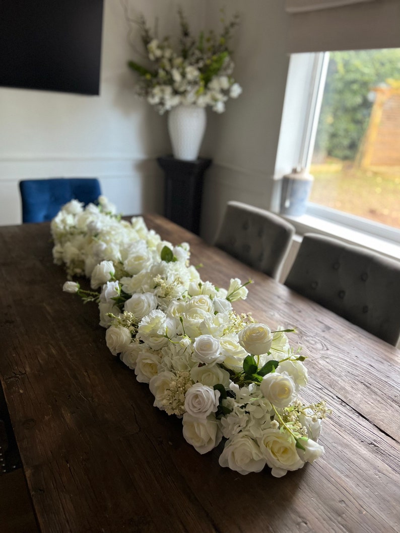 Table Flower Garland Bridal Table Garland White Flower - Etsy