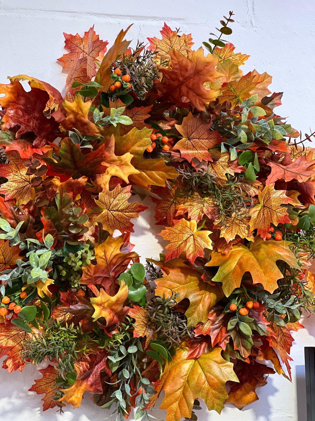 Fall Wreath, Fall Foliage Wreath, Fall Silk Foliage, Fall Artificial ...