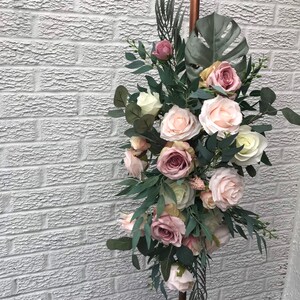 Boho Flower Arch, Floral Arch, Dusty Pink Flower Arch, Flower Swag ...