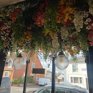 Rainbow Silk Flower Ceiling Decor: Restaurant Floral Canopy - Etsy