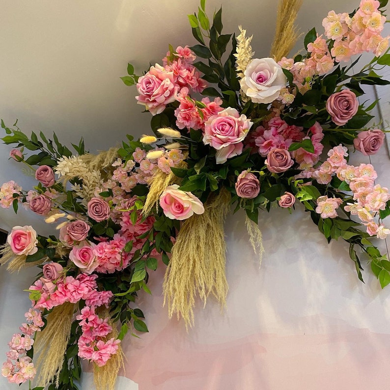 Flower Garland Shop Front Display Pink Flower Decor Silk - Etsy