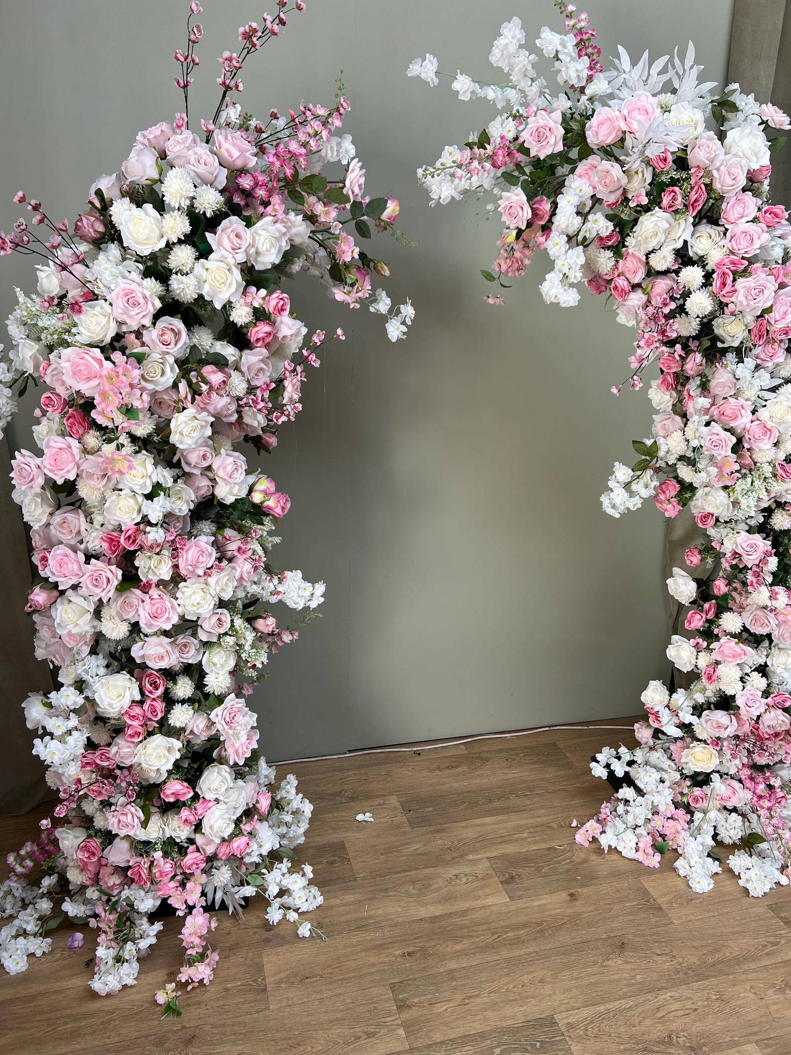 Blush Pink Wedding Flower Columns: Artificial Rose & Peony Arch - Etsy