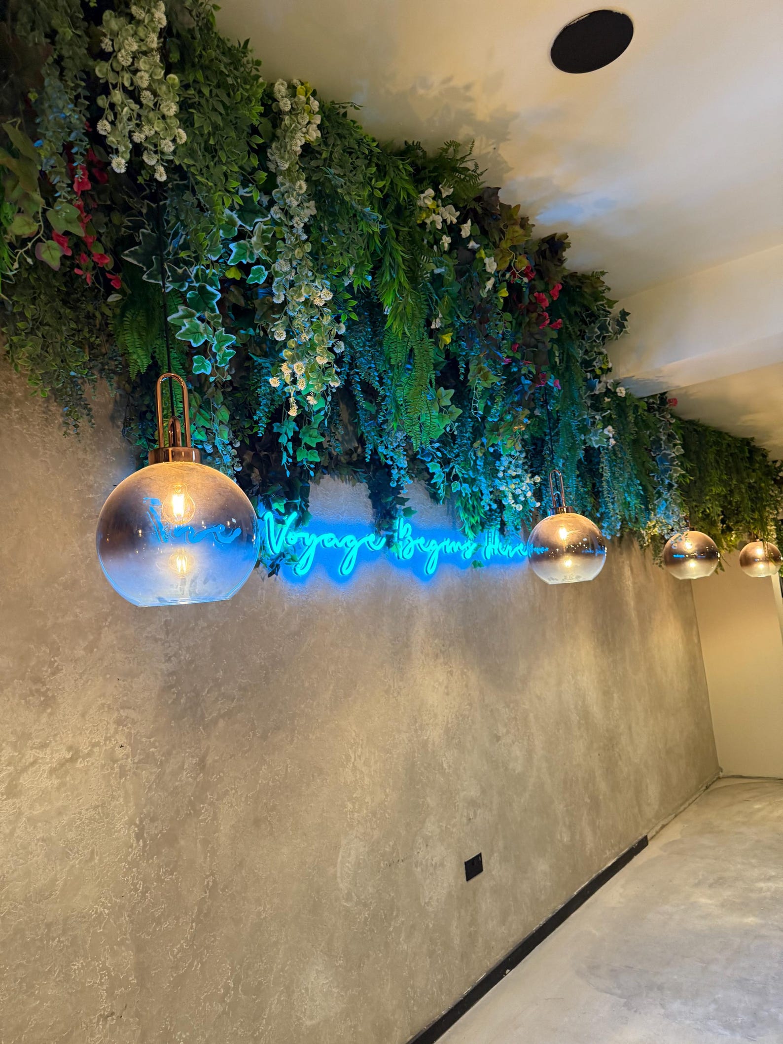 Trailing Greenery Ceiling Installation | Artificial Foliage Ceiling for ...